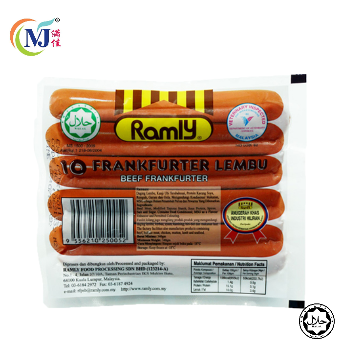 BEEF SAUSAGE RAMLY 10pcs 340g/pack – Manja Foods