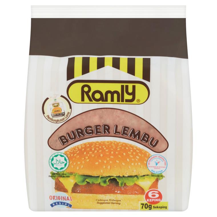 RAMLY BEEF BURGER MEAT 70g 6pcs 420g/pack – Manja Foods
